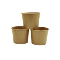 China Soup Cups Paper 12oz Disposable Sundae Bowls Kraft Paper Hot Cold Snack Yogurt Dessert Small Cups for Ice Cream for sale