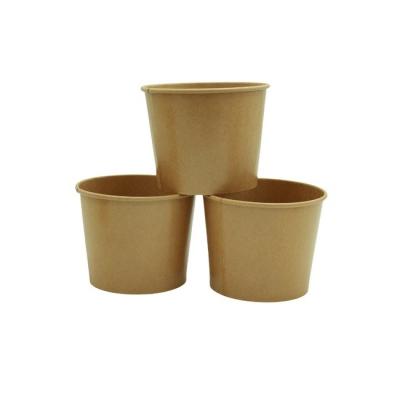 China Soup Cups Paper 12oz Disposable Sundae Bowls Kraft Paper Hot Cold Snack Yogurt Dessert Small Cups for Ice Cream for sale