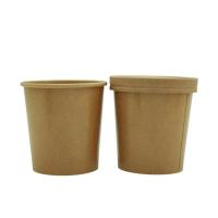China Disposable Paper Food Containers with Vented Lid Kraft Ice Cream Cake Dessert Cups Soup Bowl for Party Hot Food Fruit for sale