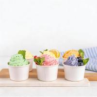 China White Paper Ice Cream Cups 8oz Disposable Dessert Bowls for Hot or Cold Food Lids Not Included Paper Snack Containers for Sundae Frozen Yogurt Soup for sale
