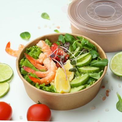 China OEM Customized Kraft Paper Bowls with Lids Disposable Soup Salad Bowls Party Supplies to Go Food Container for Party Dessert Ice Cream Yogurt for sale