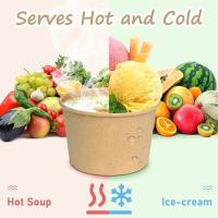 China 8oz Disposable Dessert Bowls with Lids for Hot or Cold Food Paper Snack Containers for Sundae Frozen Yogurt Soup for sale