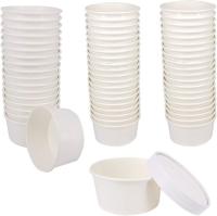 China 4oz White Paper Soup Containers with Lids Disposable Paper Food Containers with Vented Lid Kraft Ice Cream Cake Dessert Cups Soup Bowl for Party Hot Food Fruit for sale