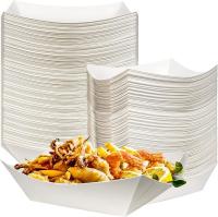 China White Paper Food Trays Heavy-Duty Paper Food Boat Disposable Serving Basket Tray for French Fries Nachos Snack Hot Dog Taco for sale