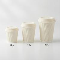 China Double Wall Hollow Structure Paper Cup Leak Proof Lid Food Grade PE Coated 8oz 10oz 12oz for sale