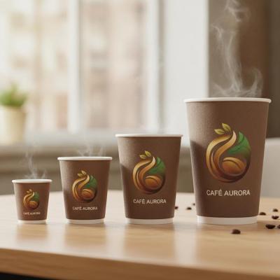 China Custom Logo Printed Paper Coffee Cup Full Color HD Branding Hot Drink 4oz 8oz 12oz 16oz 20oz for sale