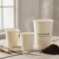 China Eco Friendly Sugarcane Bagasse Paper Cup Biodegradable Compostable Hot Drink 8oz 10oz 12oz for sale