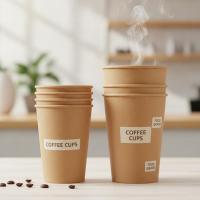 China Virgin Wood Pulp Kraft Paper Cup Food Grade Thickened No Odor Transfer Coffee 8oz 12oz 16oz for sale