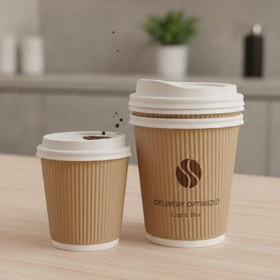 China Stackable Anti Spill Paper Cup Leak Proof Secure Lid Delivery Optimized Coffee 12oz 16oz for sale