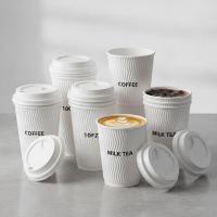 China Commercial Thick Wall Paper Cup Leak Proof Lid Bulk Takeaway Coffee Milk Tea 8oz 10oz 12oz 16oz for sale