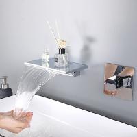 China Metered Waterfall Sink Faucet Tap Wall Mounted For Lavatory for sale