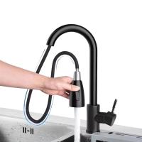 China Zinc Alloy Pull Out Sink Faucet Telescopic Kitchen Tap 360 Degree Rotatable for sale