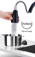China Vertical 360° Rotation Pull Gooseneck Sink Faucet Antirust For Bathroom for sale