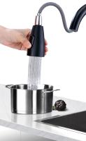 China Vertical 360° Rotation Pull Gooseneck Sink Faucet Antirust For Bathroom for sale
