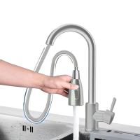 China Pull Down Swivel Tuscany Kitchen Faucet Brushed Nickel for sale