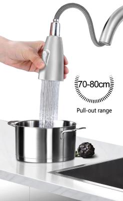 China 23Inch Extendable Pull Out Swan Neck Faucet For Kitchen Bathroom for sale