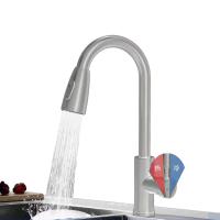 China 23Inch Extendable Pull Out Swan Neck Faucet For Kitchen Bathroom for sale
