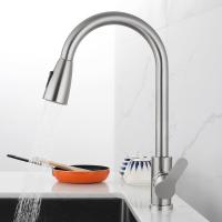 China Commercial Stainless Steel Kitchen Metered Lavatory Faucet Pull Down Sprayer for RV Bathroom for sale