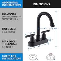 China Black Bathroom Monobloc Kitchen Taps 4 Inch Centerset Faucet 2 Handle for sale