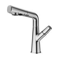 China Antiseptic Zinc Alloy 360 Degree Rotating Faucet Dual Mode Lift Pull For Bathroom for sale