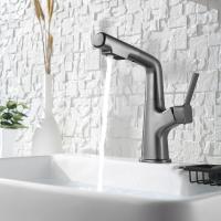 China 1.6KG Wiredrawing Copper Kitchen Faucet Tap For Bathroom Wash Basin Hot And Cold Water for sale