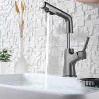 China 1.6KG Wiredrawing Copper Kitchen Faucet Tap For Bathroom Wash Basin Hot And Cold Water for sale