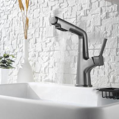 China 1.6KG Wiredrawing Copper Kitchen Faucet Tap For Bathroom Wash Basin Hot And Cold Water for sale