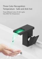 China ODM Wash Basin Cabinet Waterfall Bath Faucet LED Light For Bathroom 4mm for sale