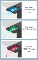 China ODM Wash Basin Cabinet Waterfall Bath Faucet LED Light For Bathroom 4mm for sale