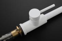 China SUS304 Kitchen Extendable Pull Out Sink Faucet Tap With Sprayer Matte white for sale