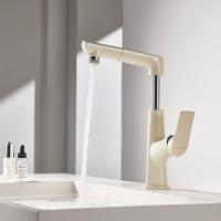 China Electroplated Pull Down Bathroom Sink Faucets Milk White Cold And Hot Face Wash for sale