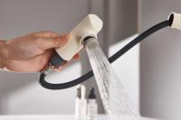 China Electroplated Pull Down Bathroom Sink Faucets Milk White Cold And Hot Face Wash for sale