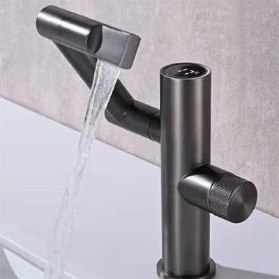 China OEM Brass Digital Temperature Faucet Hot And Cold 120 Swivel Spout for sale