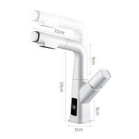 China Hydrodynamic Swivel Spout Bathroom Faucet LED Kitchen Tap for Washbasin for sale