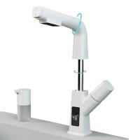 China Hydrodynamic Swivel Spout Bathroom Faucet LED Kitchen Tap for Washbasin for sale