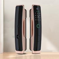 China Graffiti Biometric Fingerprint Wifi Keyless Door Lock Cat'S Eye Monitoring for sale