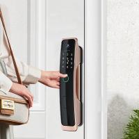 China Graffiti Biometric Fingerprint Wifi Keyless Door Lock Cat'S Eye Monitoring for sale