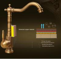 China Washbasin Rotating Bathroom Faucet Tap Hexagon Full Copper Hot And Cold for sale