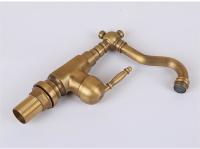 China Thickened Unlacquered Brass Kitchen Faucet Gold Bathroom Taps OEM for sale