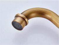 China Multilayer Plating Brushed Brass Bathroom Faucet Tap Retro Style Double Control for sale
