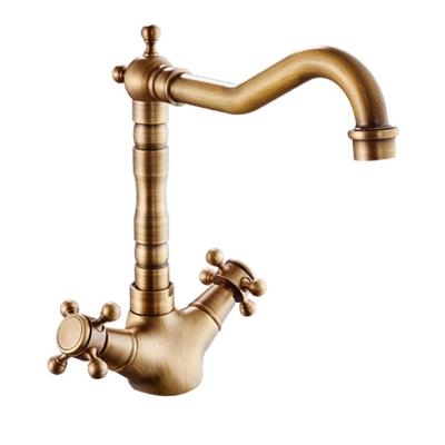 China Electroplating Antique Brushed Brass Kitchen Tap Full Copper OEM for Bathroom Basin for sale