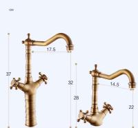 China Electroplating Antique Brushed Brass Kitchen Tap Full Copper OEM for Bathroom Basin for sale