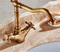 China Electroplating Antique Brushed Brass Kitchen Tap Full Copper OEM for Bathroom Basin for sale