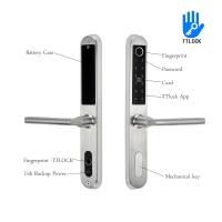 China Double Sided digital Smart Fingerprint Door Lock Swipe Card Stainless Steel for sale