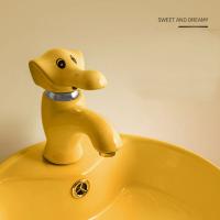 China Kindergarten Elephant Bathroom Faucet Tap Ceramic For Children's Washbasin Sink custom for sale