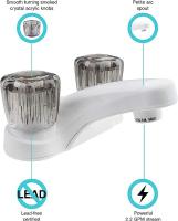 China Dual Handle RV Bathroom Faucet Tap Acrylic CUPC Certified 2KG for sale
