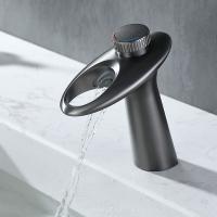 China Counter Basin Waterfall Bathroom Sink Faucet For Vessel Sink Nickle Plated for sale