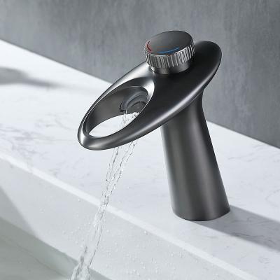 China Counter Basin Waterfall Bathroom Sink Faucet For Vessel Sink Nickle Plated for sale