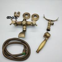 China Electroplated Bathtub Bathroom Faucet Tap Wall Mixer Twist Base Brass Antique for sale