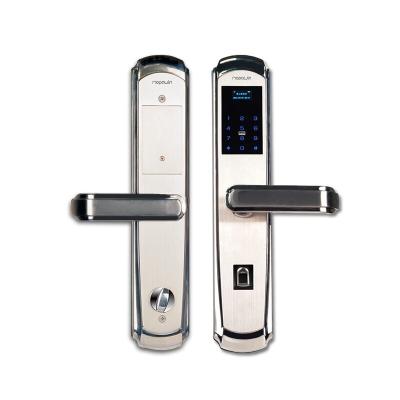 China Semi Automatic Glass Smart Fingerprint Door Lock C-Level NFC Code for sale